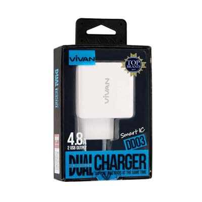 VIVAN DOUBLE USB CHARGER DD03 4.8A | MDP - IT and Electronic Superstore