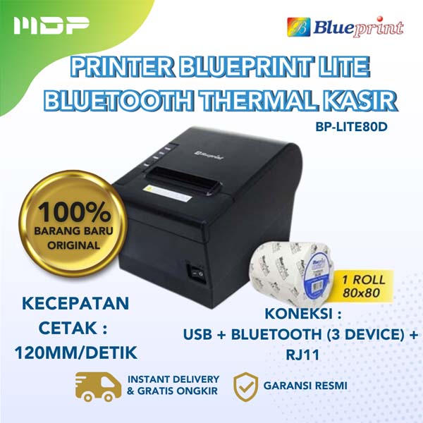 PRINTER BLUEPRINT LITE BLUETOOTH THERMAL DESKTOP BP-LITE80D | MDP - IT and Electronic Superstore