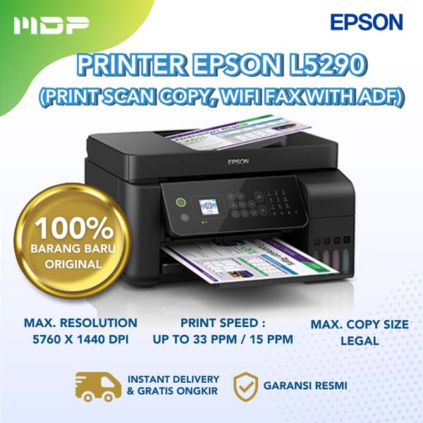 PRINTER EPSON L5290 : PRINT SCAN COPY WIFI FAX WITH ADF (F4) | MDP - IT ...