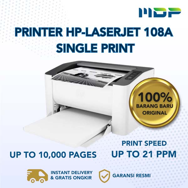 PRINTER HP-LASERJET 108A (4ZB79A)(LASER MONO,SINGLE PRINT,TONER 110A ...