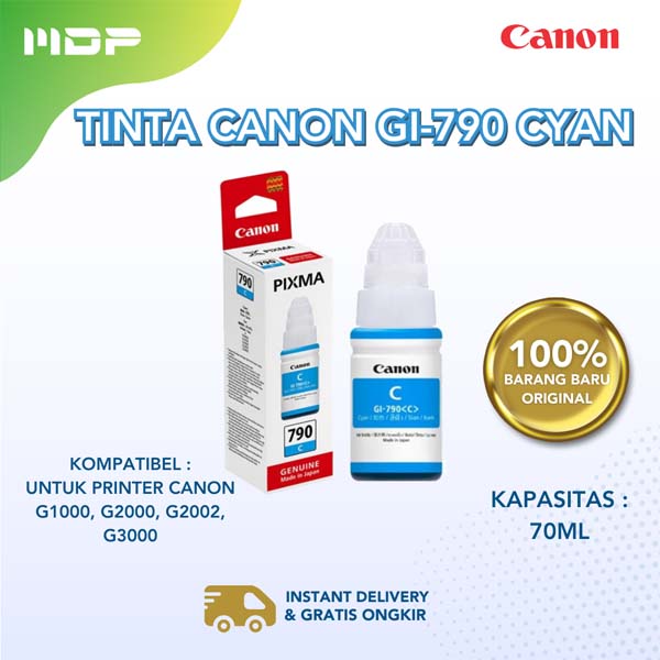 TINTA CANON GI-790 CYAN (G1000/G1010/G2000/G2002/G2010/G3000/G3010 ...