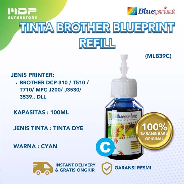 TINTA BLUEPRINT BROTHER CYAN 100ML(MLB39C) | MDP - IT and Electronic ...