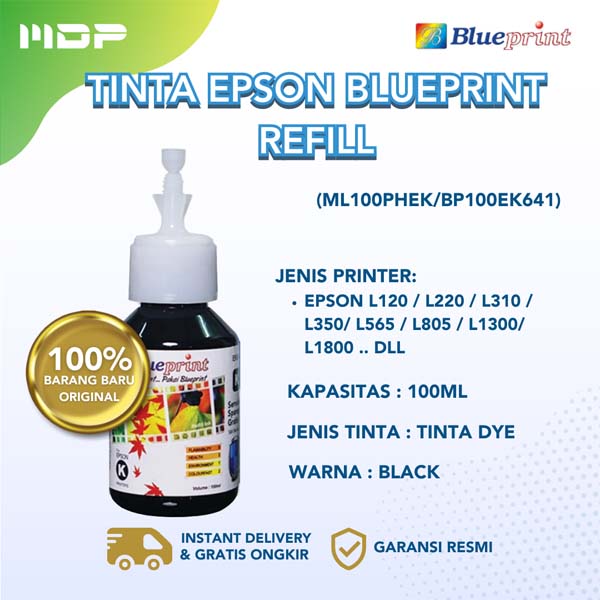 TINTA BLUEPRINT EPSON BLACK 100ML (PH)(ML100PHEK/BP100EK641) | MDP - IT ...