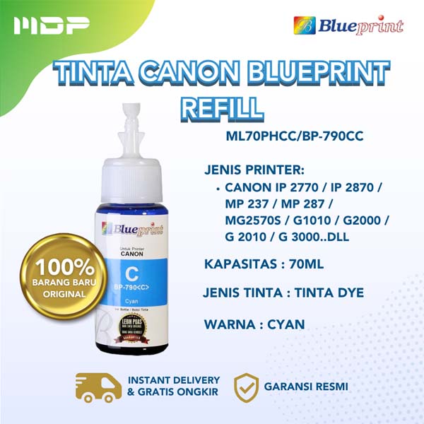 TINTA BLUEPRINT CANON CYAN 70ML(PH))ML70PHCC/BP-790CC | MDP - IT and ...