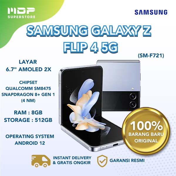 SMARTPHONE SAMSUNG GALAXY Z FLIP 4 5G (SM-F721) 8GB/512GB BLUE | MDP - IT and Electronic Superstore