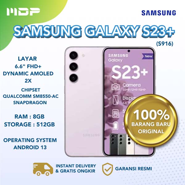 SMARTPHONE SAMSUNG GALAXY S23 PLUS 8/512GB (S916) LIGHT PINK/LAVENDER ...
