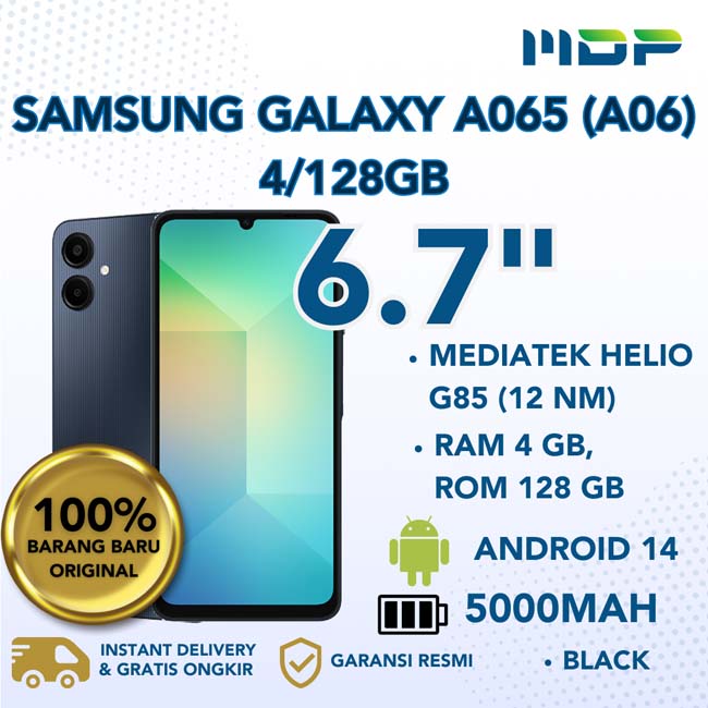 SMARTPHONE SAMSUNG GALAXY A065 (A06) 4/128GB BLACK+ADAPTER 25W | MDP ...