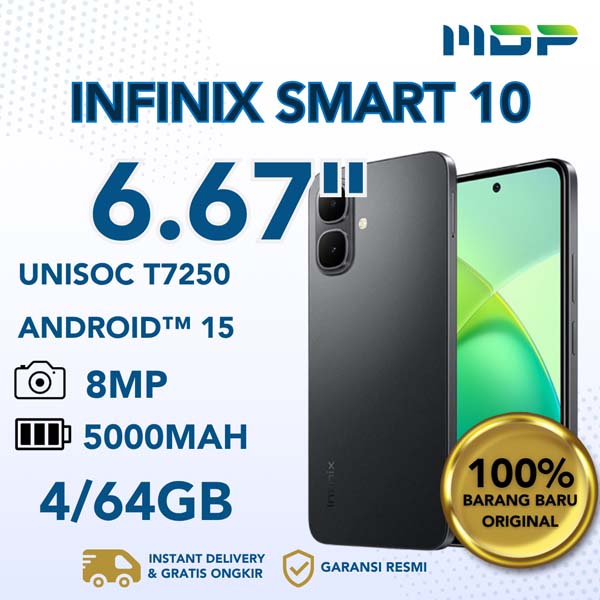 SMARTPHONE INFINIX SMART 10 4/64 GB SLEEK BLACK | MDP - IT and ...
