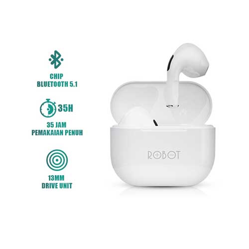 HEADSET BLUETOOTH ROBOT AIRBUDS T50 WHITE | MDP - IT and Electronic ...