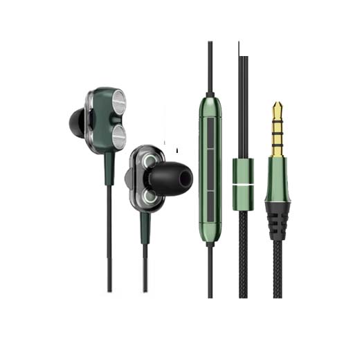 EARPHONE REXUS EP4 GREEN DUAL DRIVER HANDSFREE | MDP - IT and ...