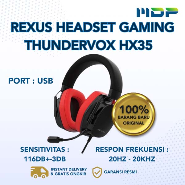 HEADSETS GAMING REXUS TH VOX HX35 USB V.7.1 BLACK | MDP - IT and ...